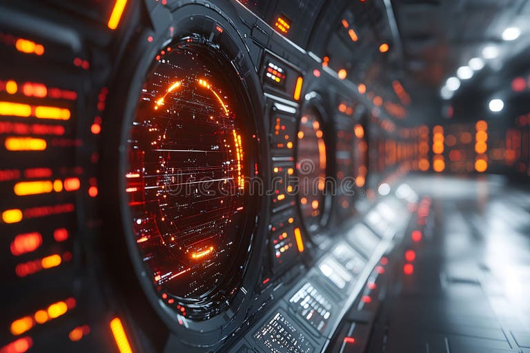 Futuristic Spaceship Interior with Advanced Technology and Control ...