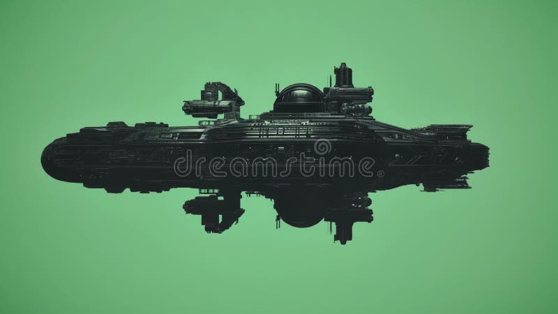 Large Spaceship Floating on Green Screen Background Stock Video - Video ...