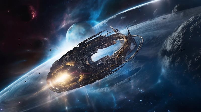 Futuristic Spaceship Exploration Tecnolgy Stock Illustration ...