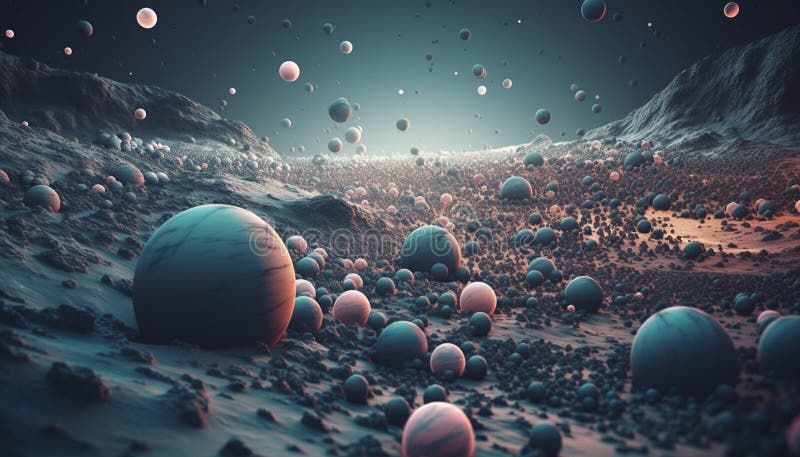 A Futuristic Spaceship Orbits a Blue Planet in Deep Space Generated by ...