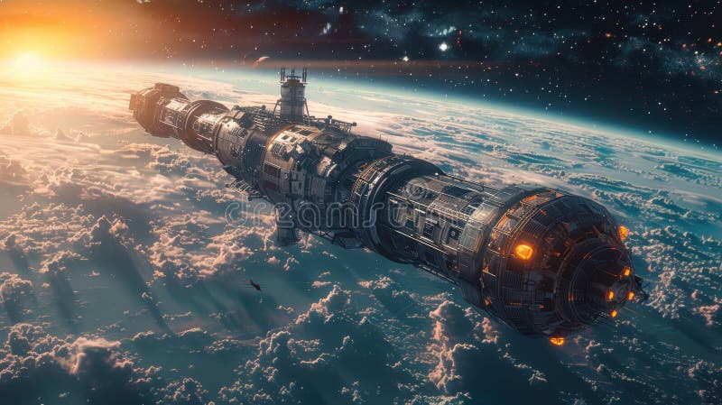 Futuristic Spaceship in Outer Space. the Future and Commercial Tourism ...