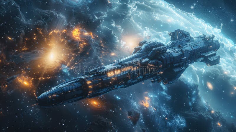 Futuristic Spaceship in Outer Space. the Future and Commercial Tourism ...