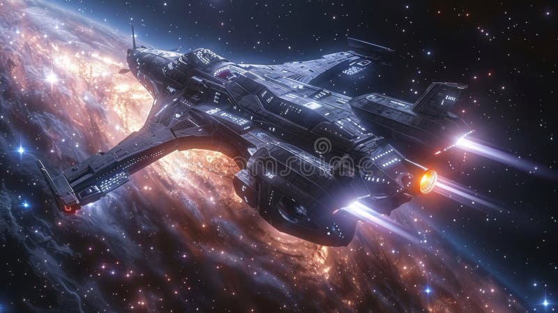 Futuristic Spaceship in Outer Space. the Future and Commercial Tourism ...