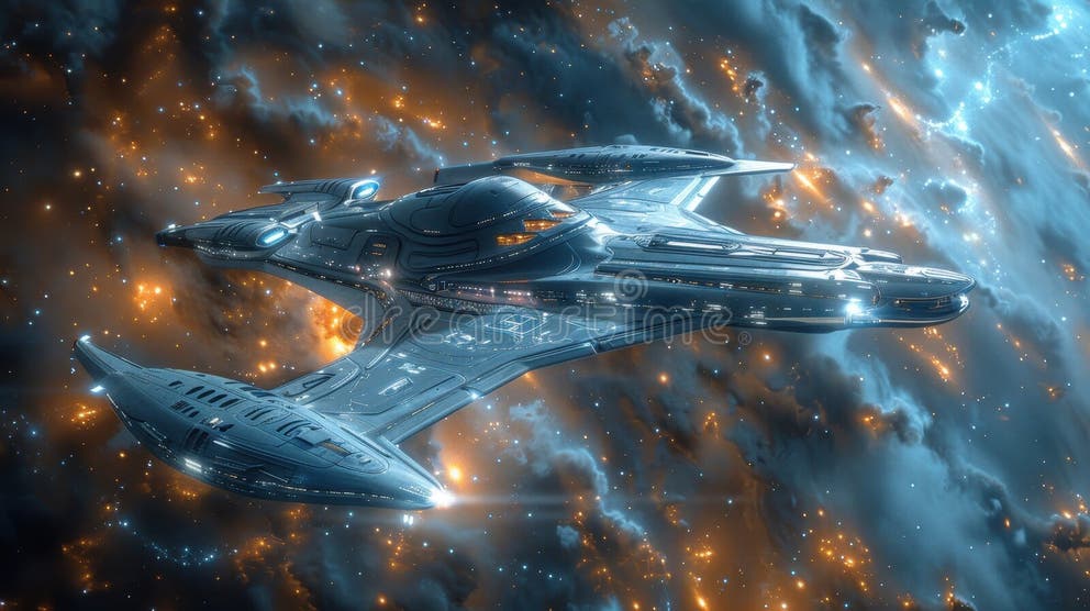 Futuristic Spaceship in Outer Space. the Future and Commercial Tourism ...