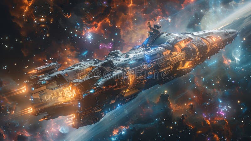 Futuristic Spaceship in Outer Space. the Future and Commercial Tourism ...