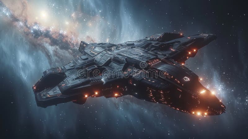 Futuristic Spaceship in Outer Space. the Future and Commercial Tourism ...