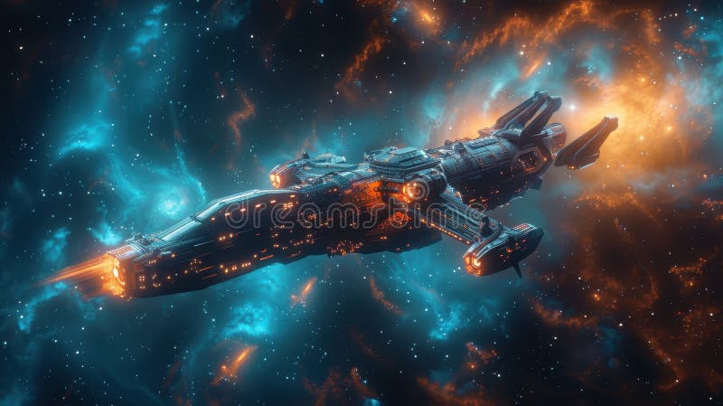 Futuristic Spaceship in Outer Space. the Future and Commercial Tourism ...