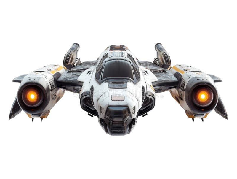 Futuristic Spaceship Showcasing Sleek Against Transparent Background ...