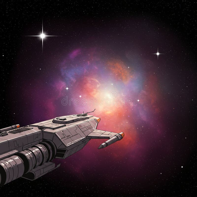 A Futuristic Spaceship with a Sleek, Angular Design is Depicted in ...