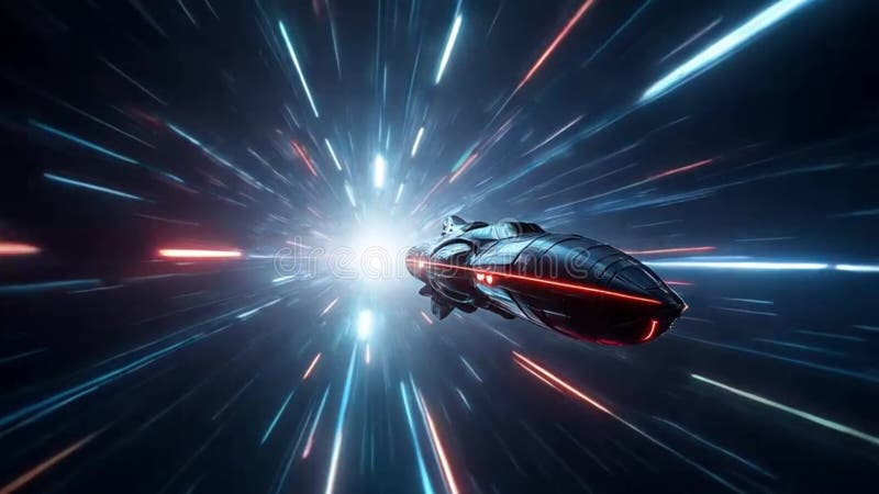 Futuristic Spaceship Soaring through Hyperspace: Digital Art ...