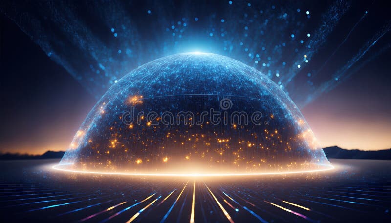 Futuristic Spaceship Surrounded by Glowing Orb in Ethereal Light Filled ...