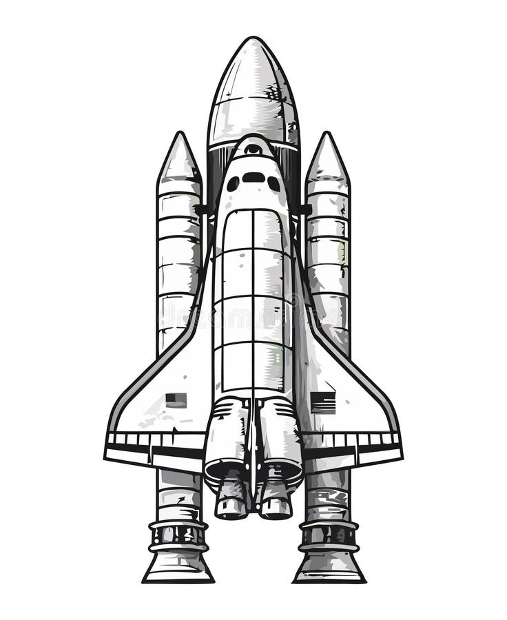 Futuristic Spaceship Taking Off into Space Adventure Stock Vector ...