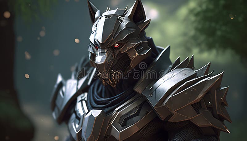 Futuristic Spartan Wolf Digital Art Illustration, Generative AI Stock ...