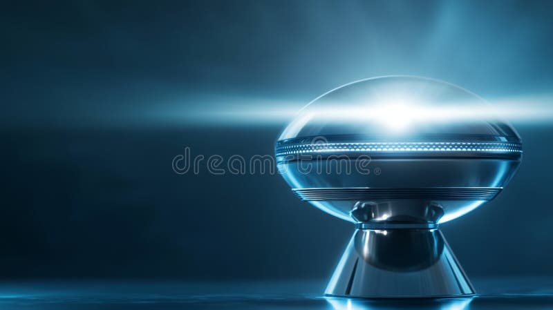 Futuristic Speaker with Radiant Light Modern Sound System on Metallic ...