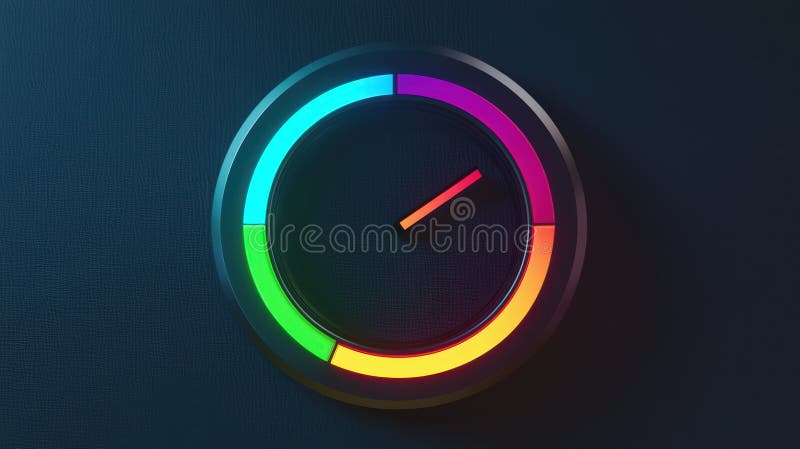 Sleek Colorful Spectrum Dial with Glowing Neon Hues Stock Image - Image ...