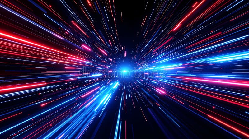 Futuristic Speed Light Background with Neon Motion Streaks. Stock ...