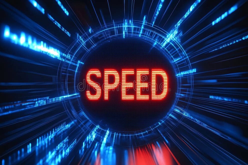 Futuristic Speedometer Dial for High-Tech Internet Technology and ...