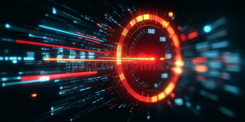 Futuristic Speedometer Dials and Network Speed Test Technology for High ...