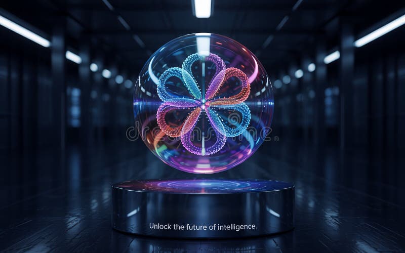 Futuristic Sphere with a Colorful Floral Pattern Representing ...