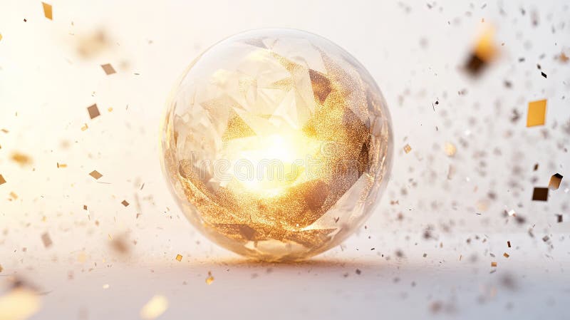 A Futuristic Sphere Emitting Soft Light, Surrounded by Geometric Stock ...
