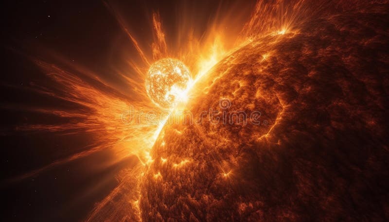 Futuristic Sphere Explodes in Fiery Nebula, a Natural Phenomenon ...