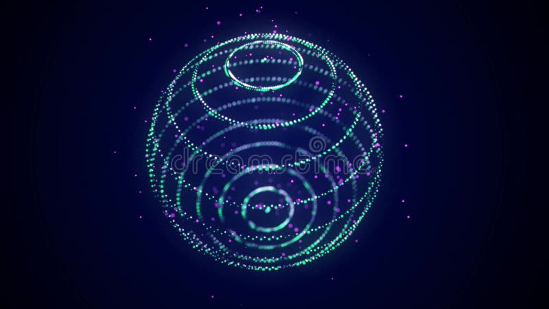 Futuristic Sphere Made of Particles. Space Energy Spread Concept. 3D ...