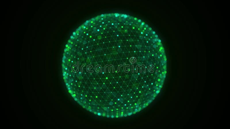 Futuristic Sphere Made of Particles. Flow of Atoms in Cyberspace. Space ...