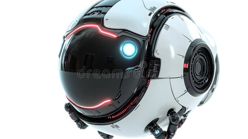 Futuristic AI Sphere Drone stock photo. Image of isolated - 369465220