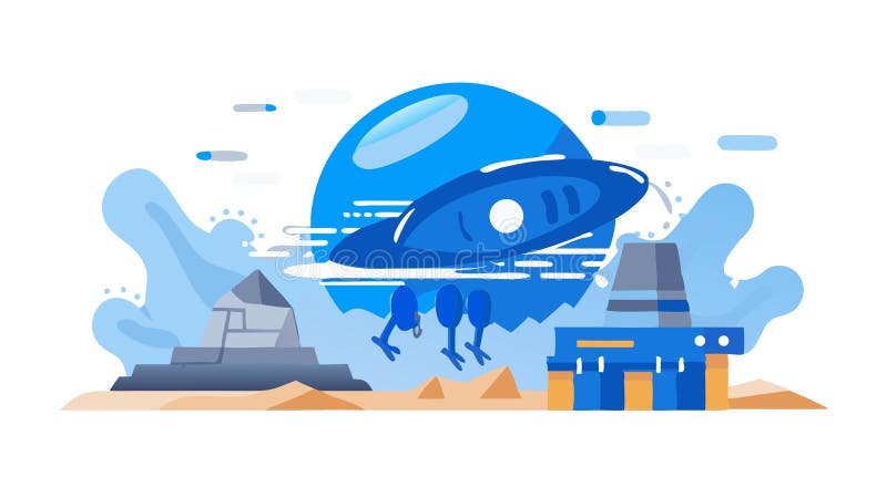 A Futuristic Spinning Spaceship with Blue Energy Fields Vector, Vector ...