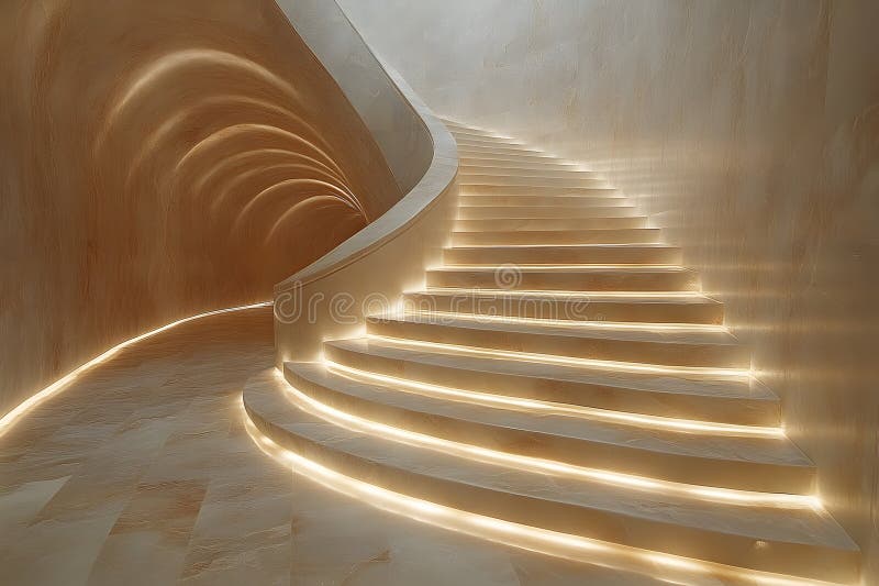 Futuristic Spiral Staircase with Ambient Lighting for Modern ...