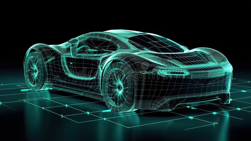 Futuristic Sports Car Technology Concept, Generative Ai Stock ...
