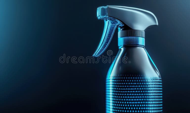 Futuristic Spray Bottle with Advanced Technology Stock Illustration ...