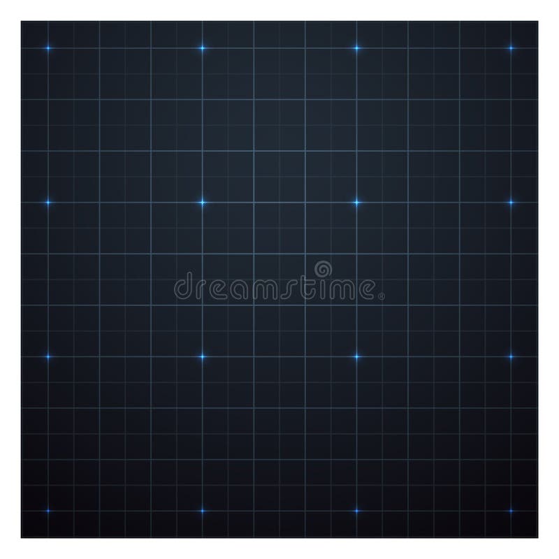 Futuristic Square Grid. Digital Screen with Line Pattern Stock Vector ...