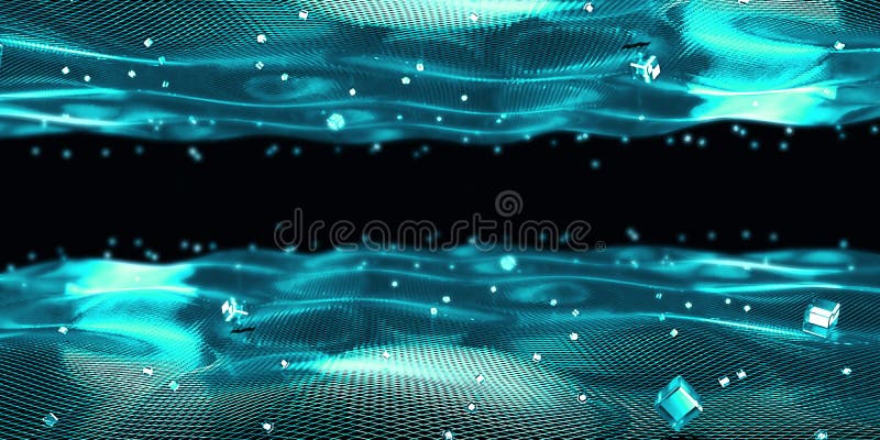 Futuristic Square Net Background Abstract Digital Landscape with ...