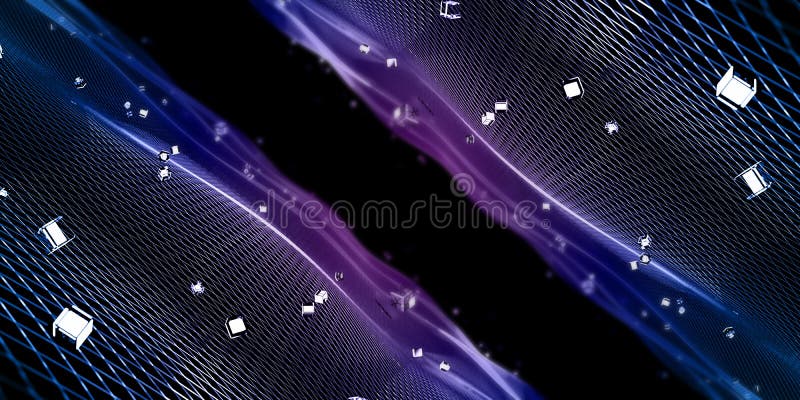 Futuristic Square Net Background Abstract Digital Landscape with ...
