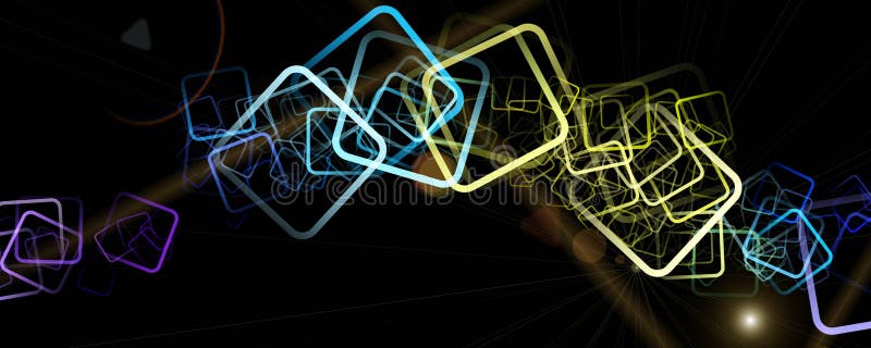 Futuristic Square Panorama Design Illustration with Light Stock ...