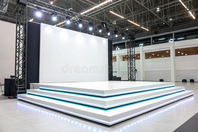 Futuristic Square Podium for Product Display Stock Illustration ...