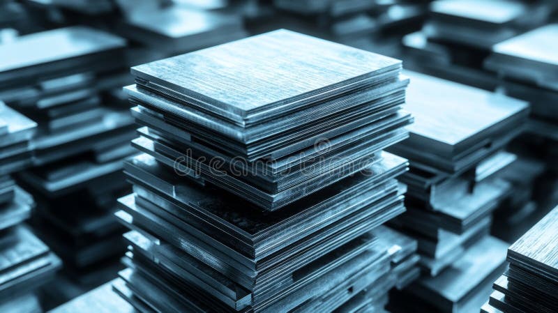 Futuristic Stacked Sheets of Raw Thermoelectric Material Stock ...