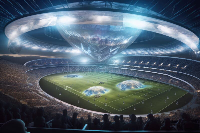 Futuristic Stadium, with Aliens Competing in Futuristic Sports Stock ...