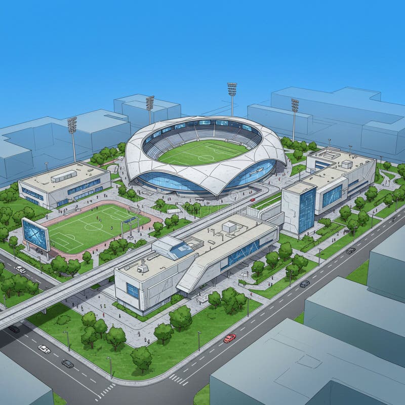 Large Futuristic Stadium Stock Illustrations – 2,816 Large Futuristic ...