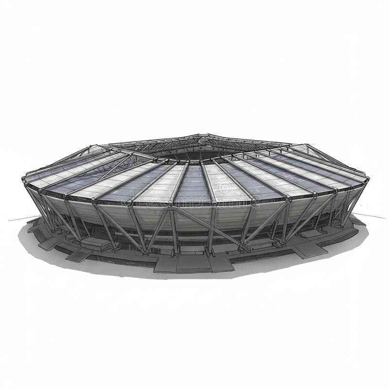 Futuristic Stadium Design Featuring a Circular, Segmented Layout with a ...