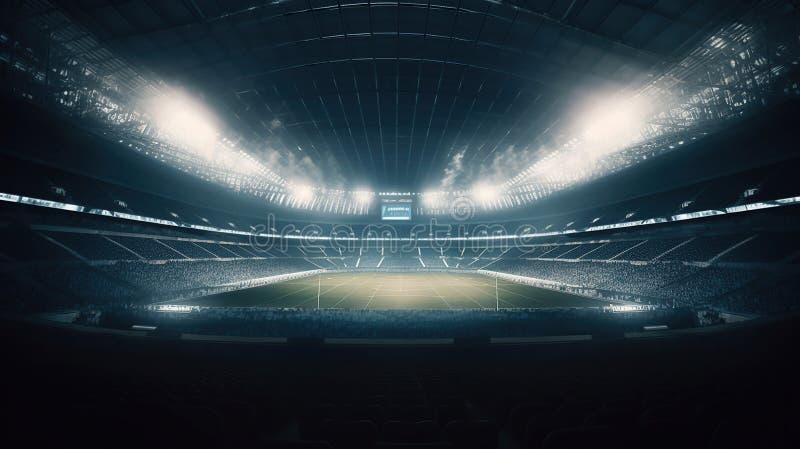 Futuristic Stadium with Lights Shining on it. Generative Ai Stock ...