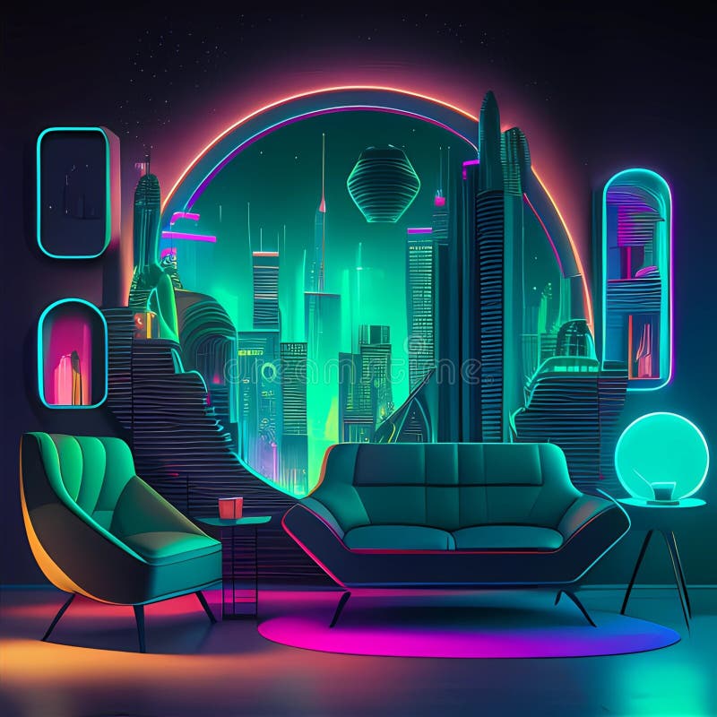 Futuristic Stage Backdrop, Made with Generative AI Stock Photo - Image ...