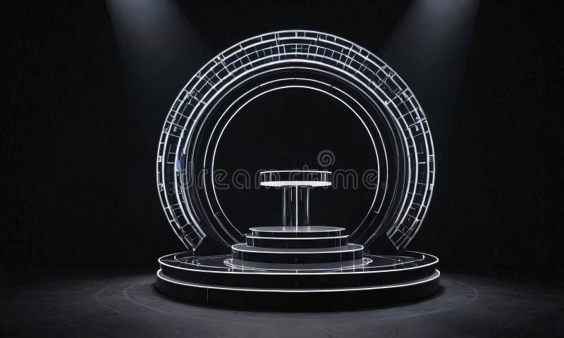 Futuristic Stage with Circular Platform and Circular Archway is ...