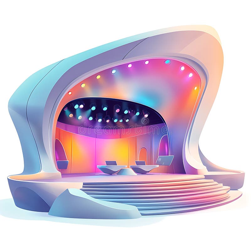 Futuristic Stage Design Modern Illuminated Platform for Presentations ...