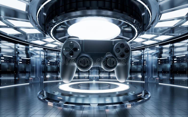 Futuristic Stage and Gamepad, 3d Rendering Stock Illustration ...