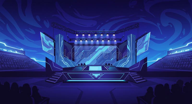 Large Futuristic Auditorium Setup Stock Illustrations – 199 Large ...