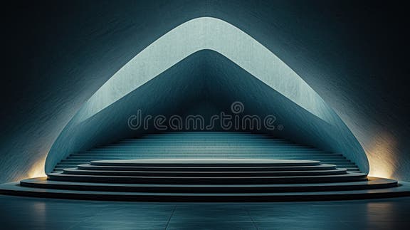 Futuristic Stage, Steps, Interior, Spotlight, Presentation Stock ...