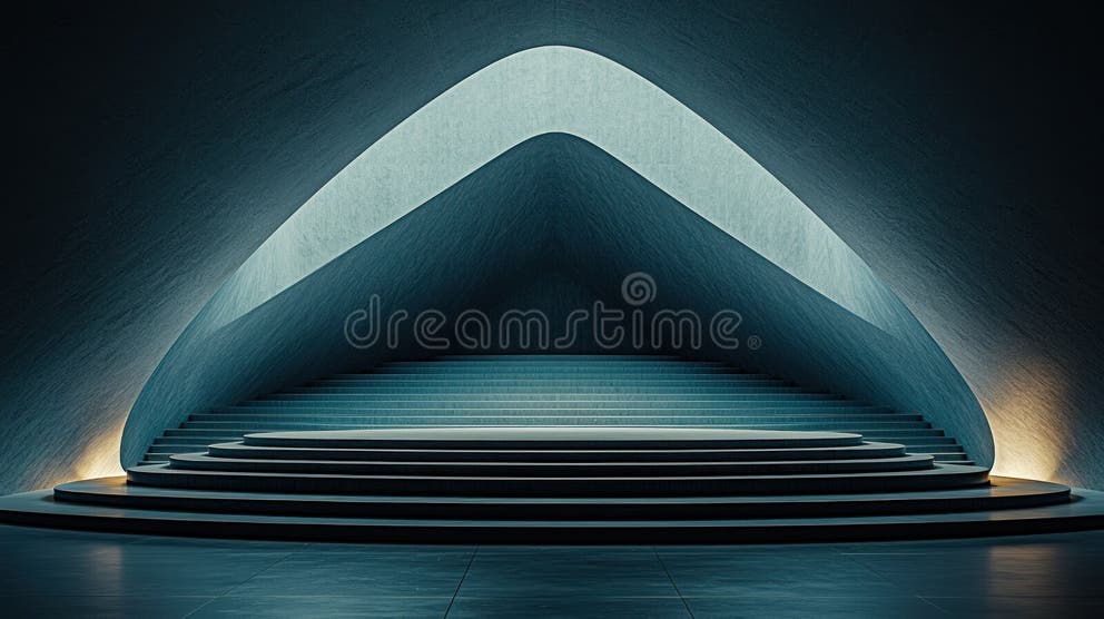 Futuristic Stage, Steps, Interior, Spotlight, Presentation Stock ...