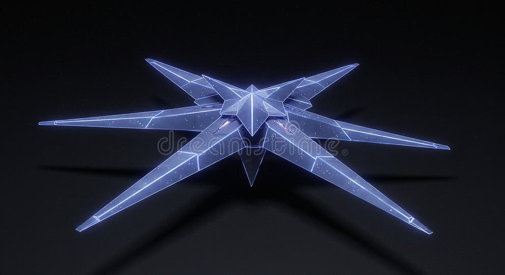 Futuristic Star-shaped Spacecraft with a Sleek, Angular Design on a ...